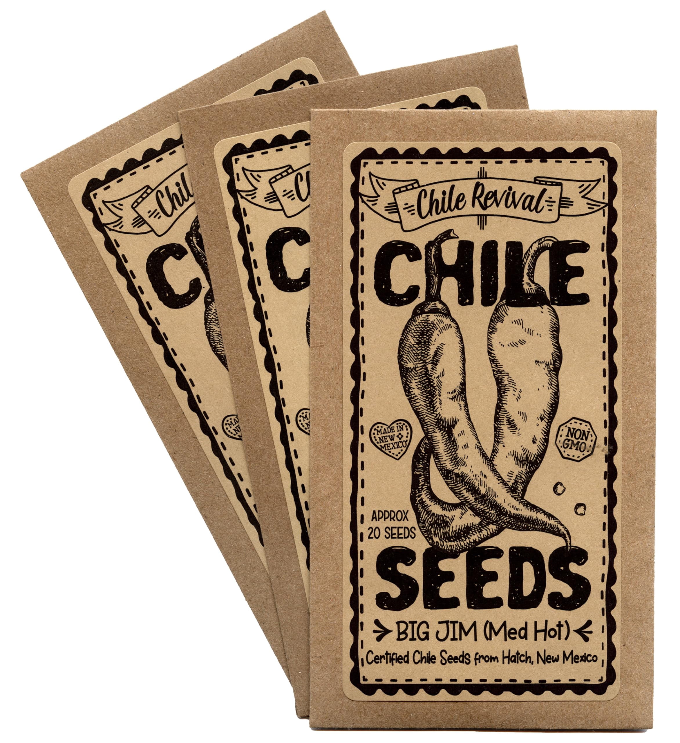 Hatch Chile Seeds FEV6 from Chile Revival - Hatch Classic 3 Pack - 20 ...