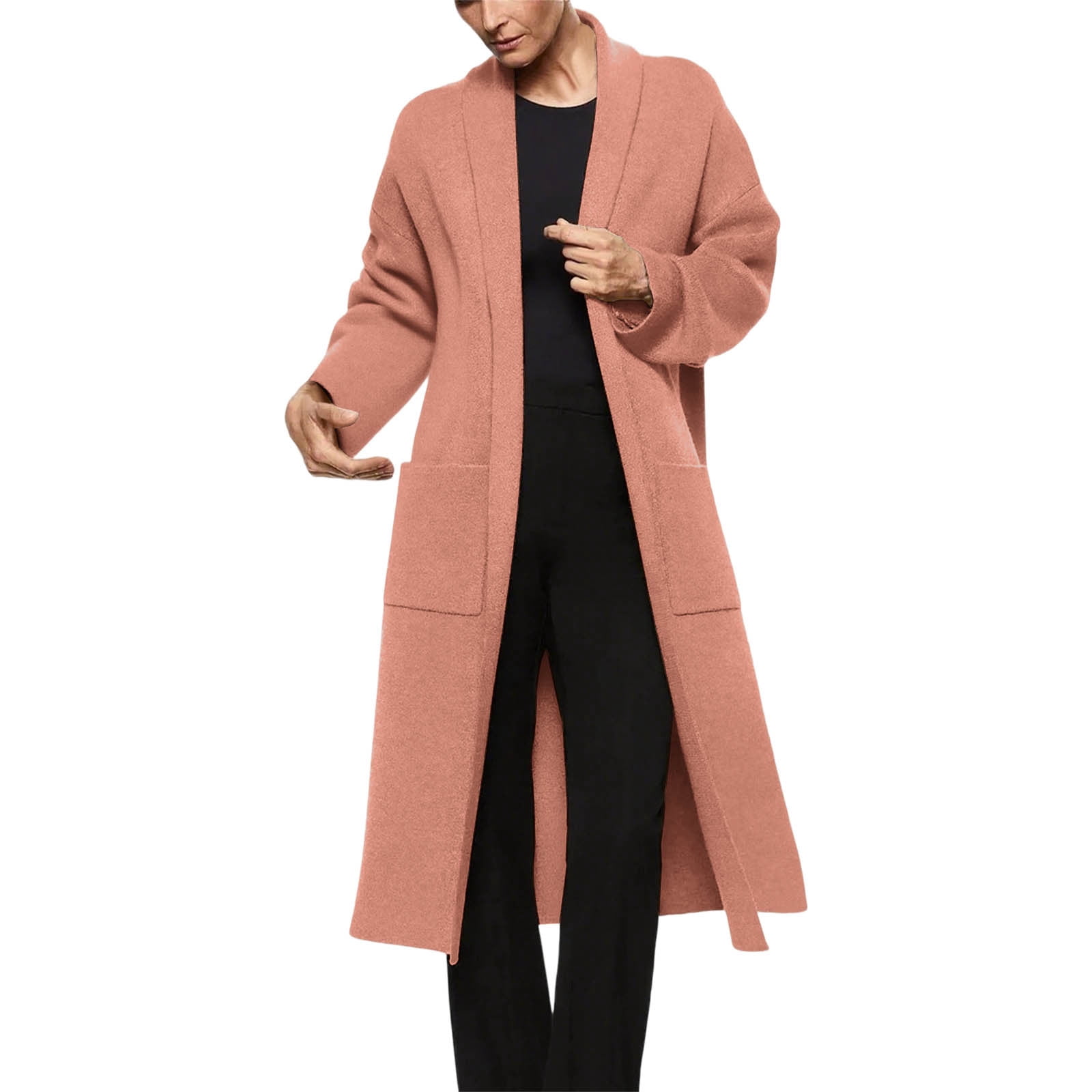 CENGNIAN No Boundaries Women's Long Open-Front Cardigan,Ladies Pocketed ...