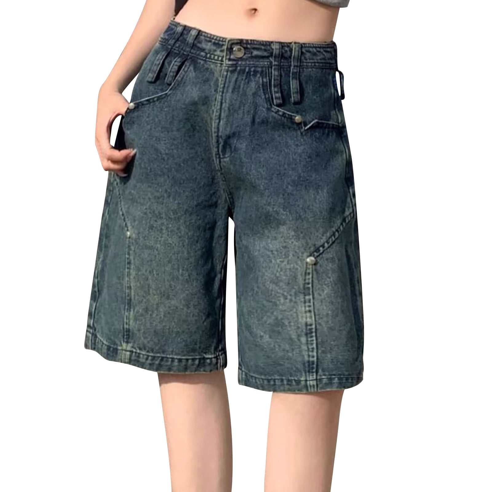 CENGNIAN Women's and Women's Plus Y2K Vintage Denim Shorts,Summer ...