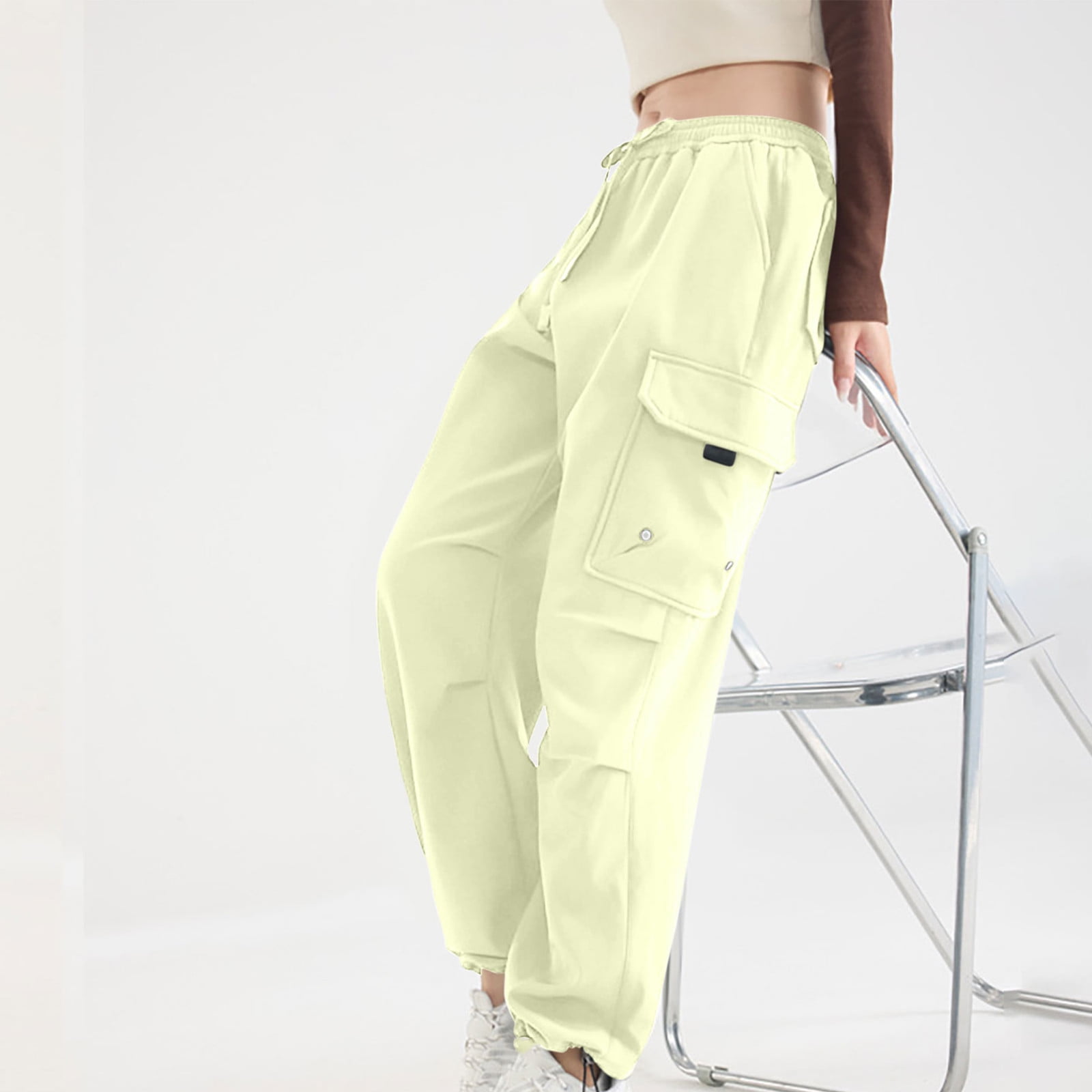 CENGNIAN Cargo Casual Pants for Women Y2K Baggy Rave Clothes Waterproof ...