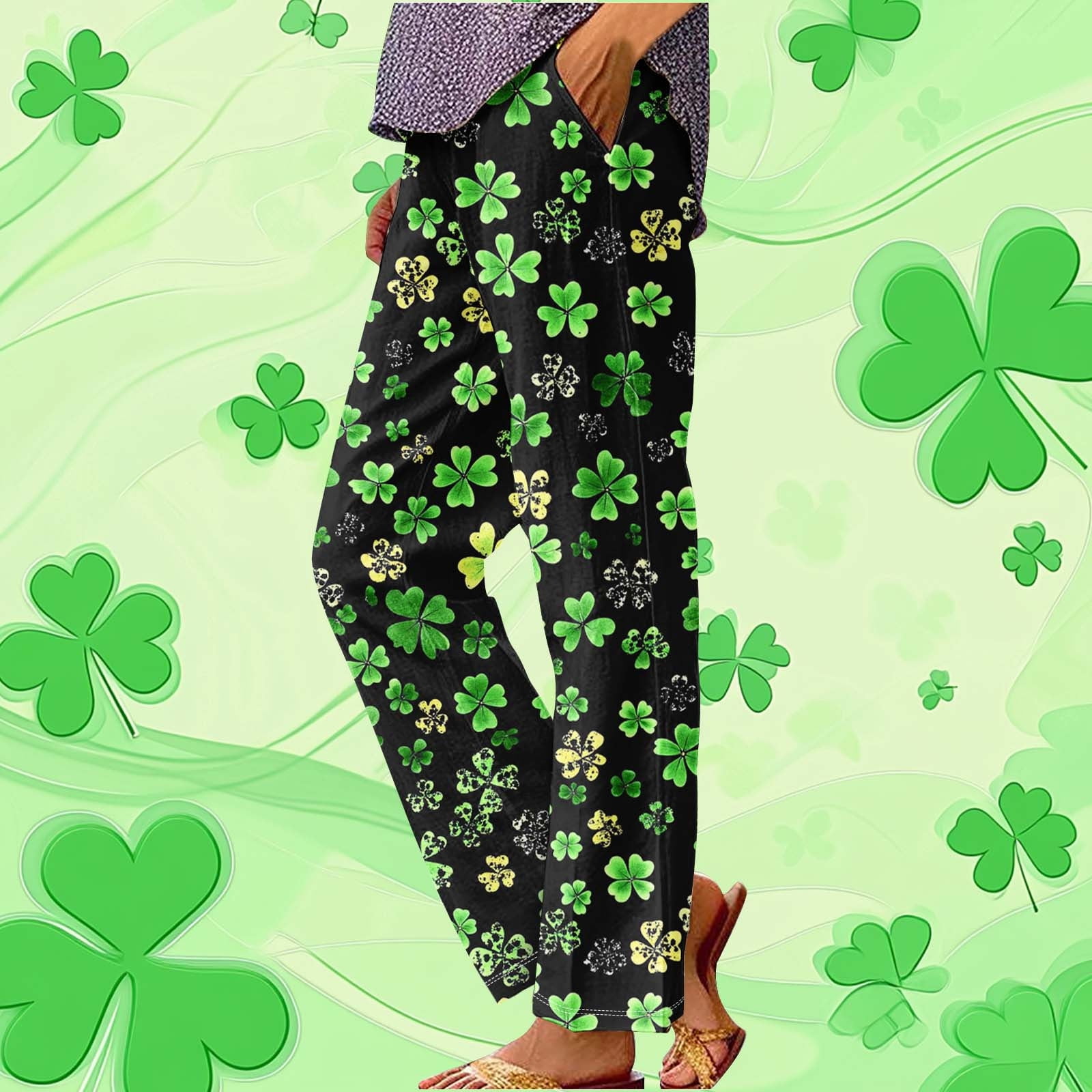 CENGNIAN Funny St Patricks Day Pants St. Patrick's Day Women's Casual ...
