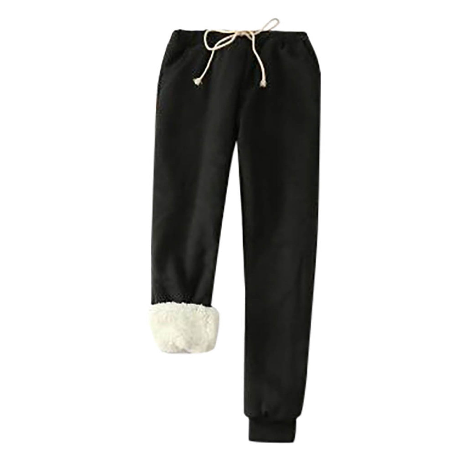 CENGNIAN Women's Solid Color Fleece Pockets Plus-Size Bandage Elastic ...