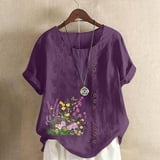 CENGNIAN Women Fashion Short Sleeve Round-Neck Comfy Casual Regular T ...