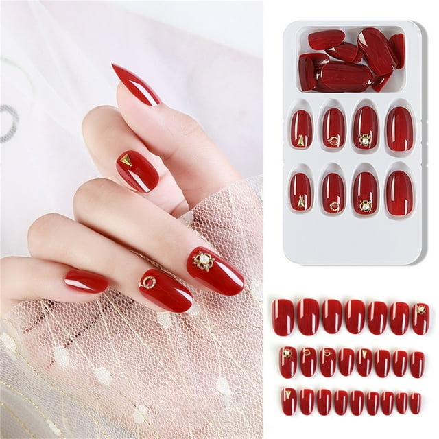 Cengzishu Color Press On Manicure Gel Nail Kit Polish Solid Color And 24 Nails Repeatable