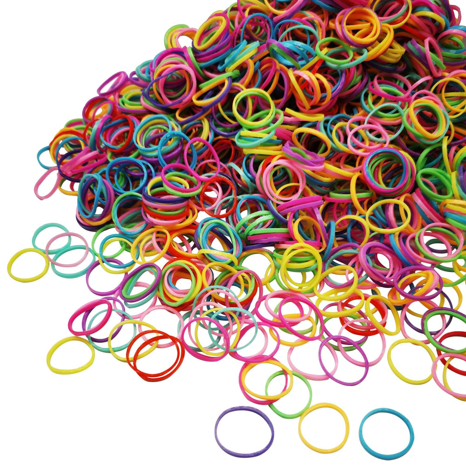 CENGZISHU Mini Elastic Hair Ties (Multicolor) Mini Rubber Bands Soft ...