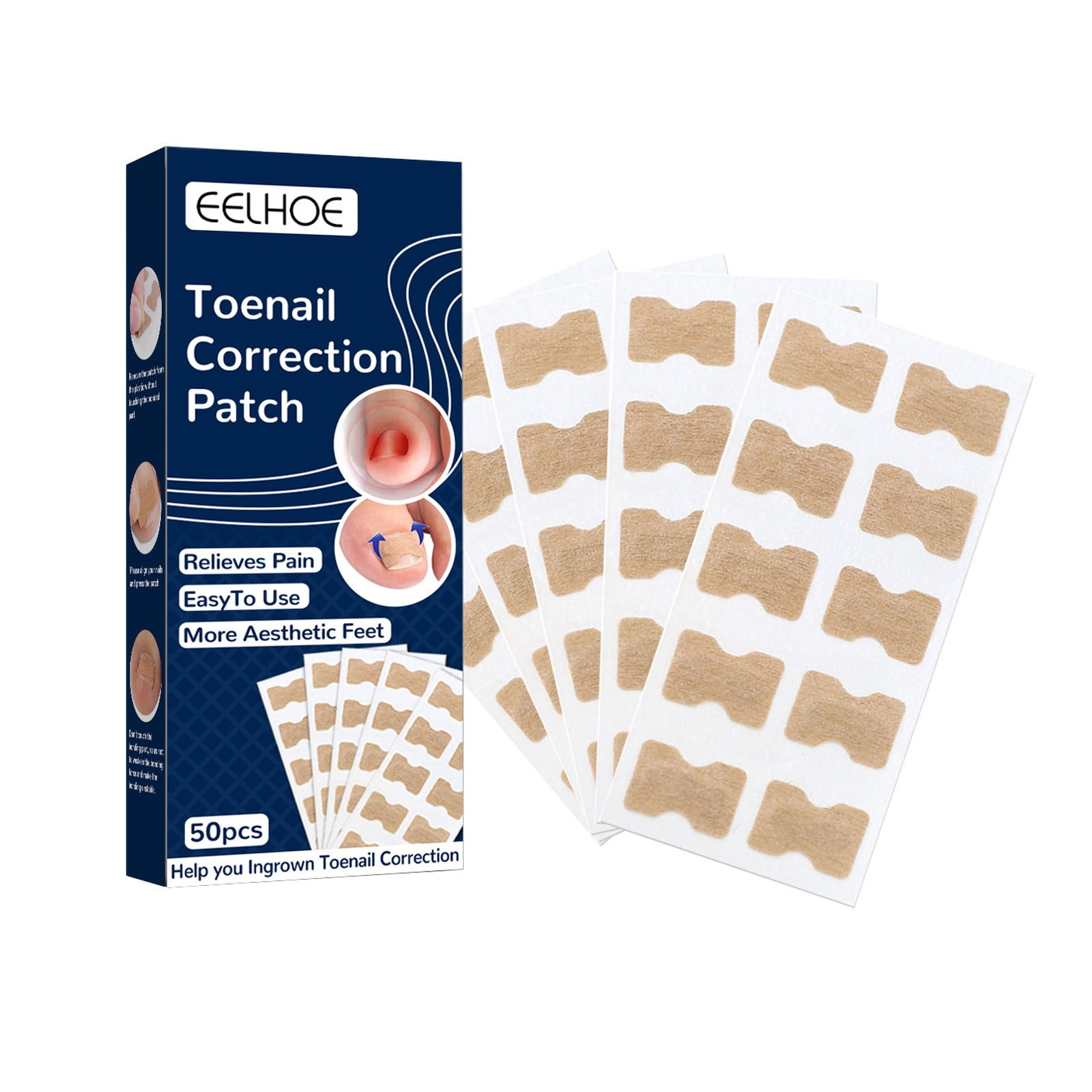 CENGZISHU Remover Booties 50 Pieces Of Elastic Patch Curved Toenail ...