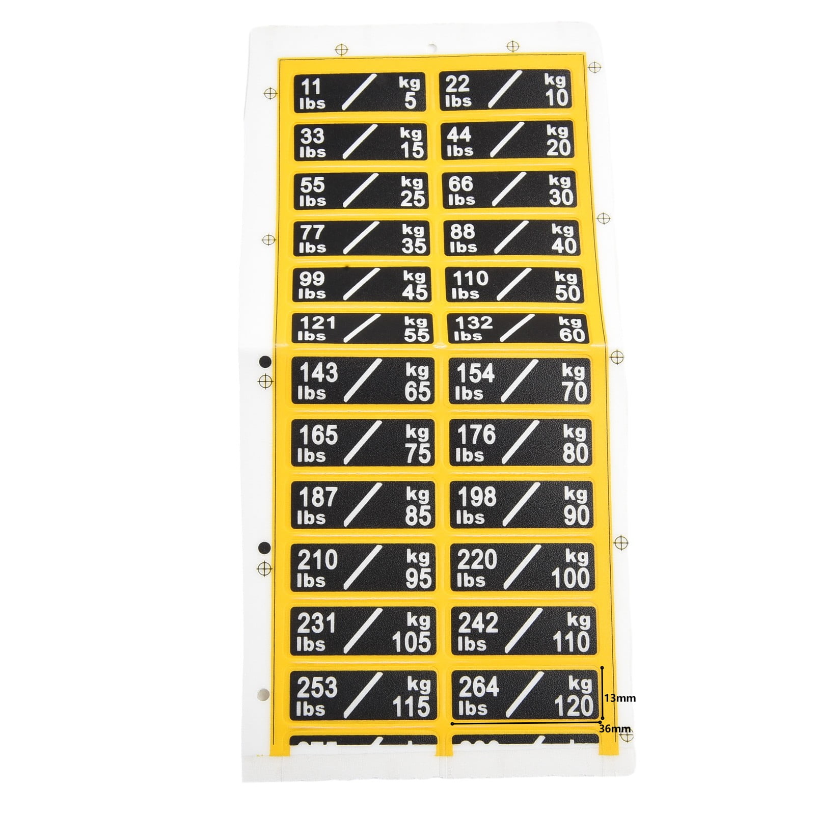 CENL 1 Sheet Gym Weight Sticker Labels Power Equipment Label Numbers ...