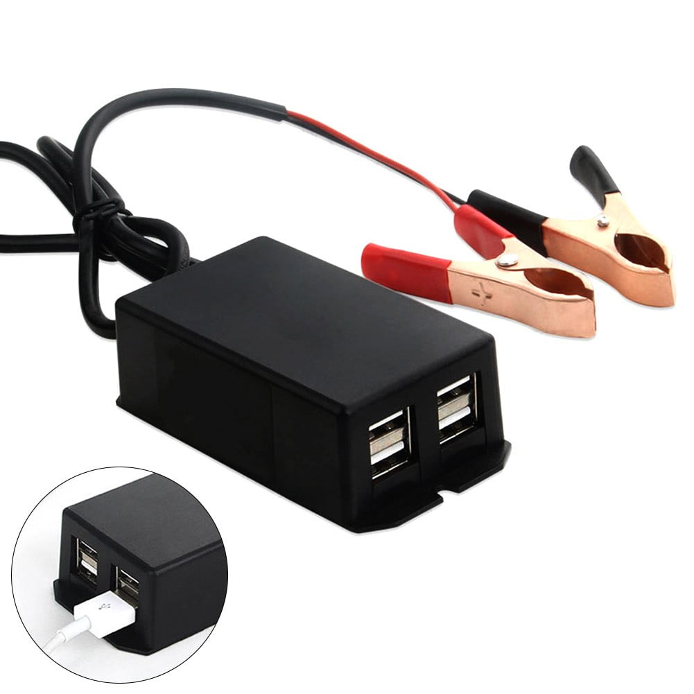 CENL 12-24V DC to USB Converter With Battery Clips Charging Adapter Car ...