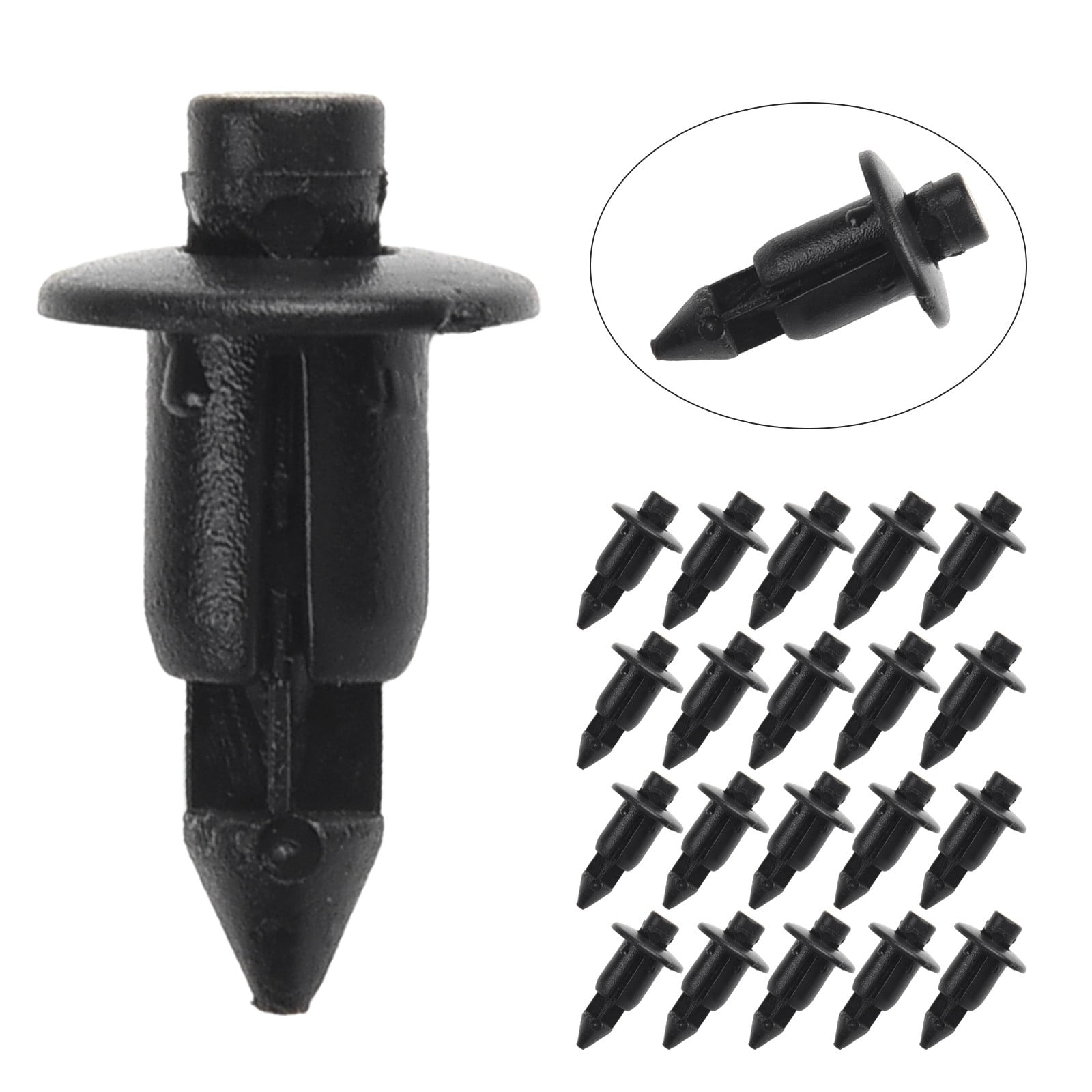 CENL 20Pcs 6mm Black Rivet Fairing Bodys Trim Panel Fastener Screws ...