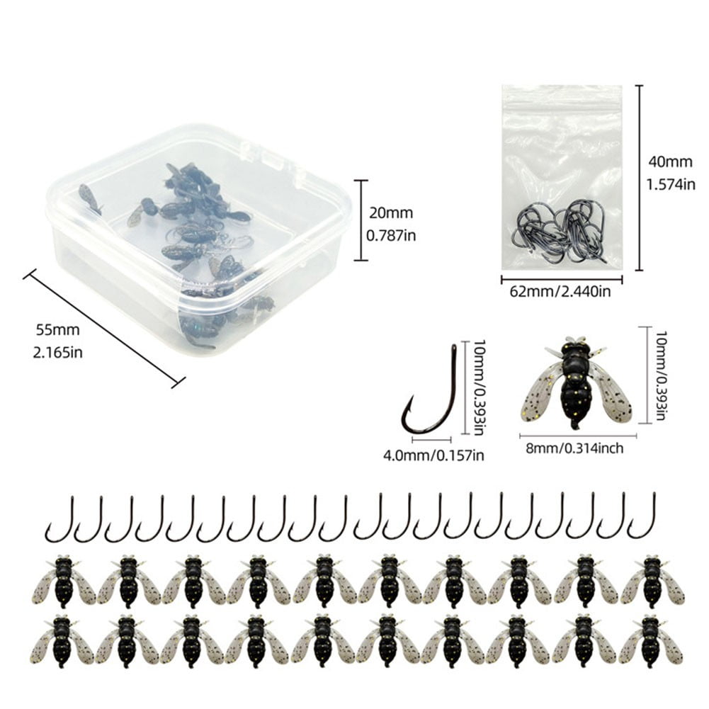 CENL 20pcs Fly Fishing Bait Fly Fishing Hook Lure Fly Baits For Trout ...