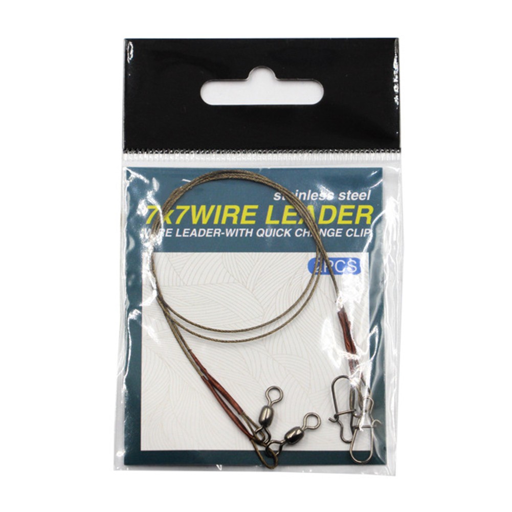 CENL 2x Fishing Steel Wire Leader Line With Swivel Duo-Lock Snap for ...