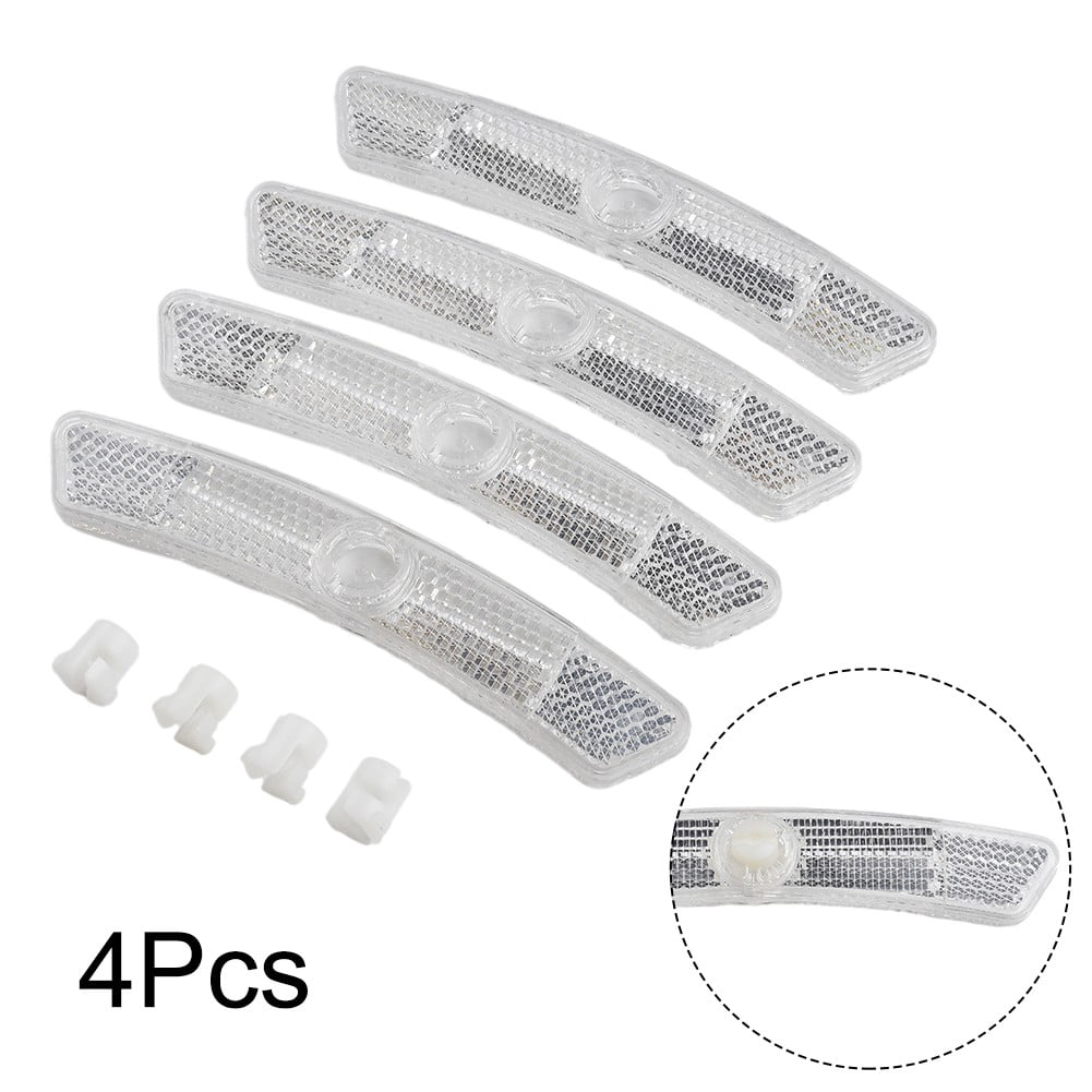 CENL 4 Pcs Mountain Bike Spoke Reflector 125x20mm White/Yellow Steel ...