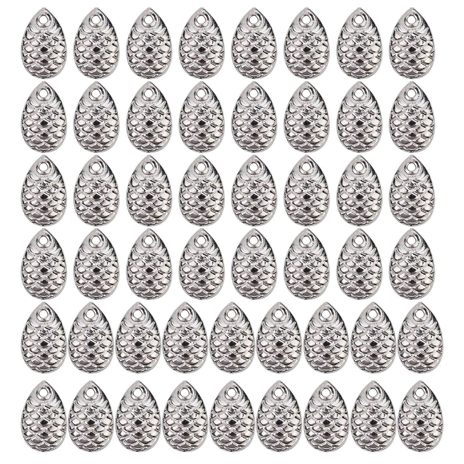 CENL 50pcs/Pack Fishing Spinner Rings Blades Mini Fish Scale Smooth Flattie Attractor Lure ...