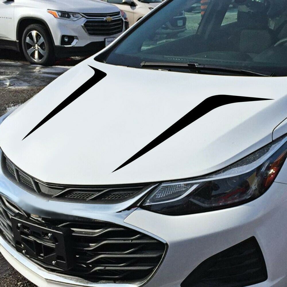 CENL Car Hood Decal Car Decals Trim Vinyl 100cmx26cm Accessory Black ...