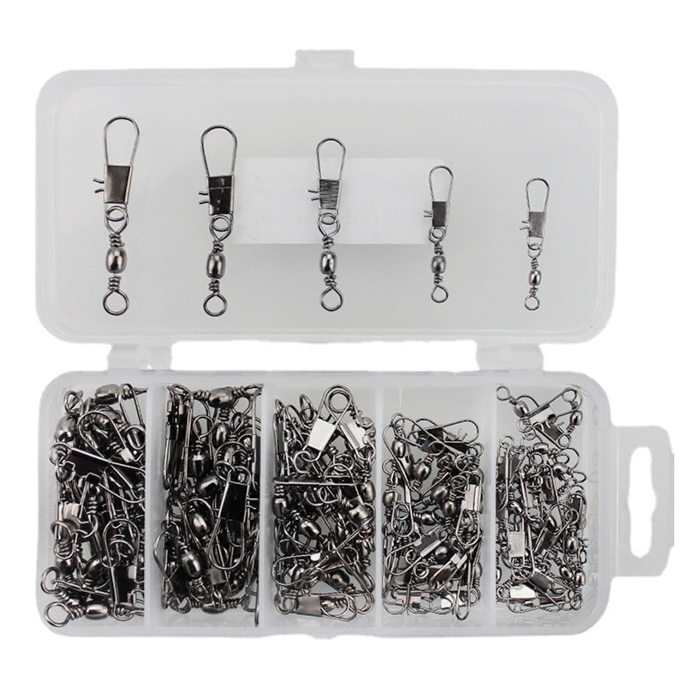 CENL Compact Fishing Swivels Set 100pcs with Various Sizes for Optimal ...
