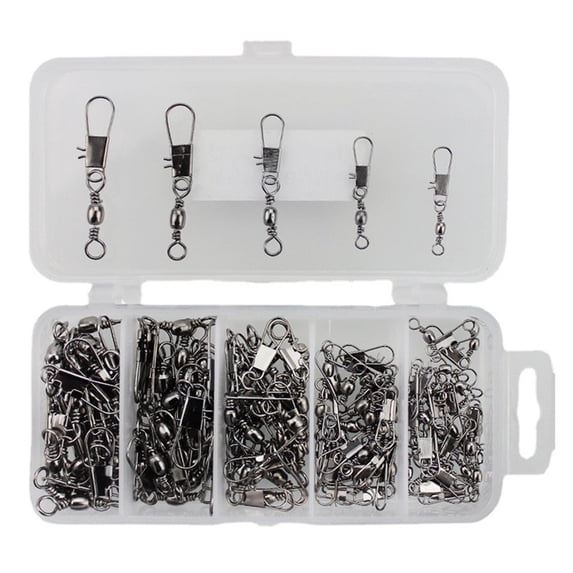 CENL Compact Fishing Swivels Set 100pcs with Various Sizes for Optimal ...