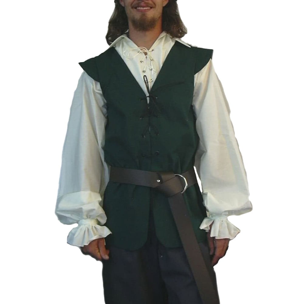 CENL Gothic Men Pirate Renaissance Waistcoat Vintage Bandage Medieval ...
