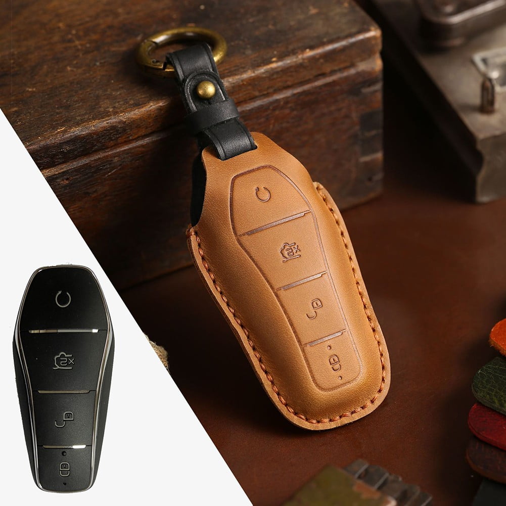 CENL Leather Car Key-Fob Case Shell Fob Cover For BYD Atto 3 Han EV ...