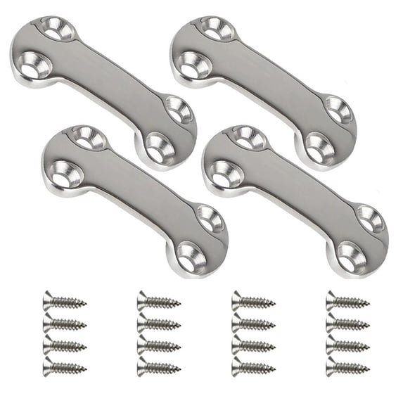 CENL Marine Pad Eye Plate Set 4 Stainless Steel Deck Loops for Boat and ...