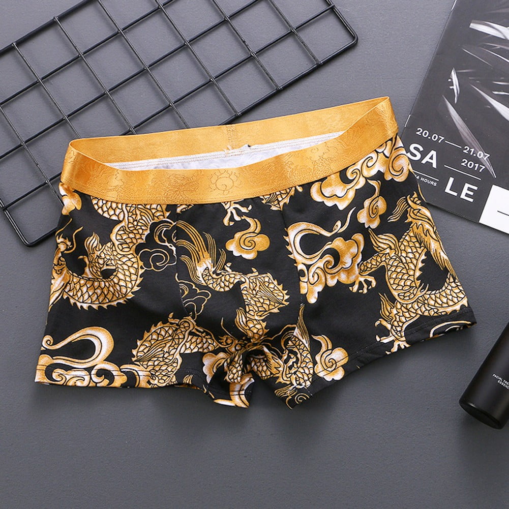 CENL Men Boxer Briefs Underwear Dragon pattern Loose Fit Comfortable ...