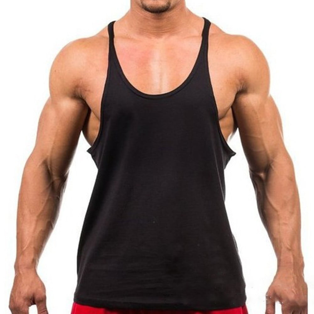 CENL Men Sleeveless Gym Sport Singlet Vest Tank Tops Bodybuilding Fit ...