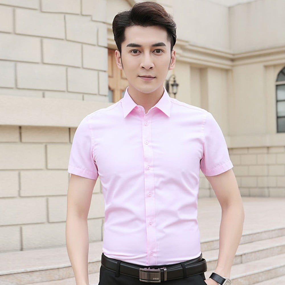 Cenl Mens Slim Fit Button Shirts Long Sleeve Casual Business Formal Dress Shirt Tops
