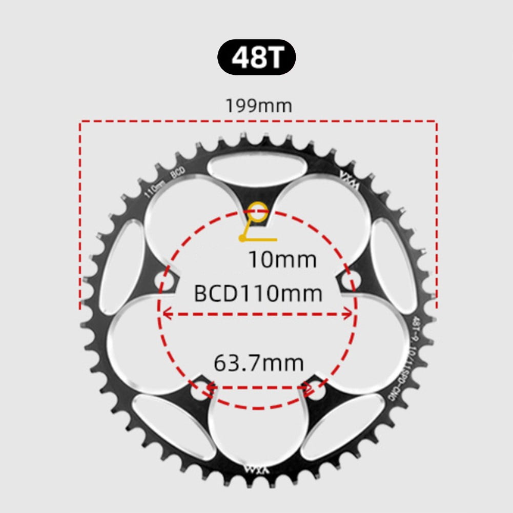 CENL Road Bike Single Chainwheel 110BCD 5 Bolts 42T 44T 46T 48T Narrow ...
