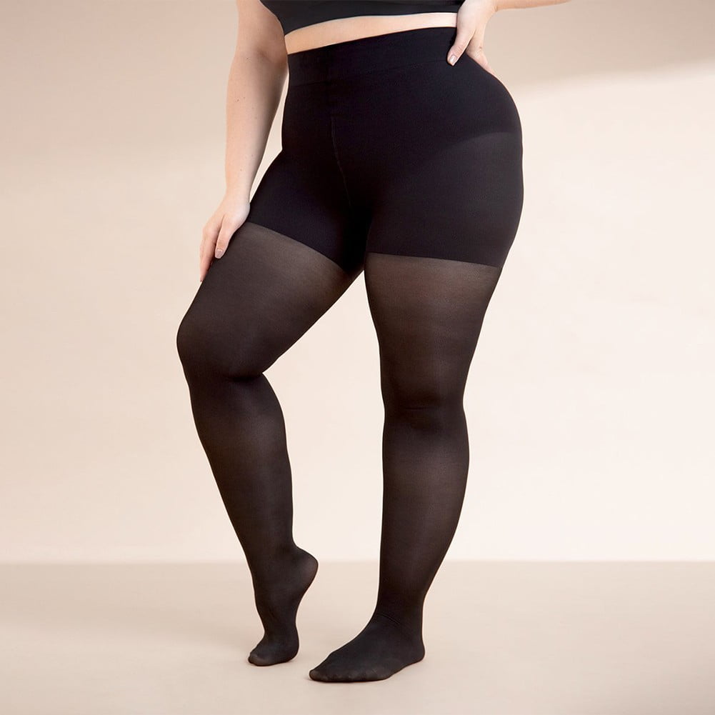 CENL Sexy Plus Size Women's Transparent Tight Solid Black High Waist ...