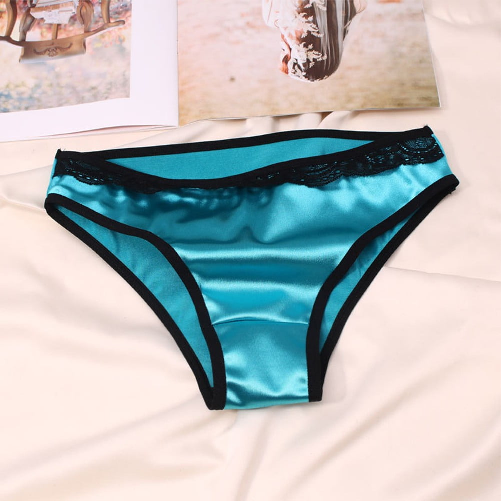 CENL Women Sexy Satin Briefs G-string Thongs Lingerie Underwear Panties ...