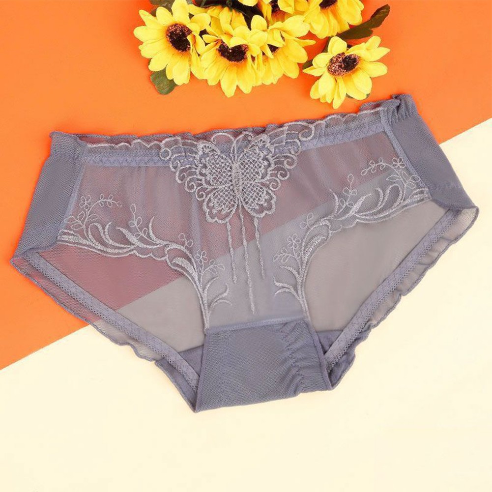 CENL Women Sheer Panties Brief Ultra-thin Lace Underwear See-through ...