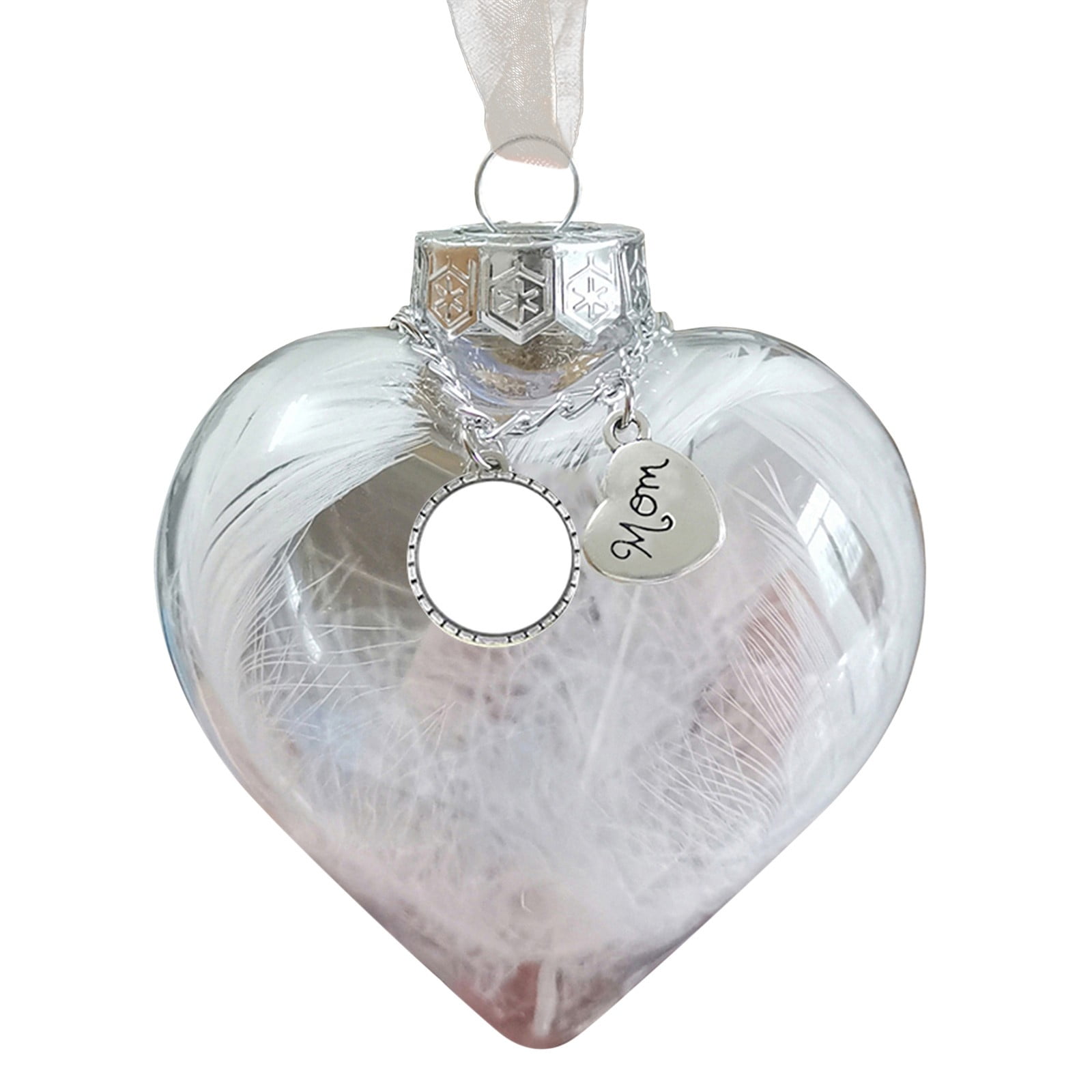 CENSENFA Personalized Christmas Feather Ball Heaven Memorial Ornaments ...