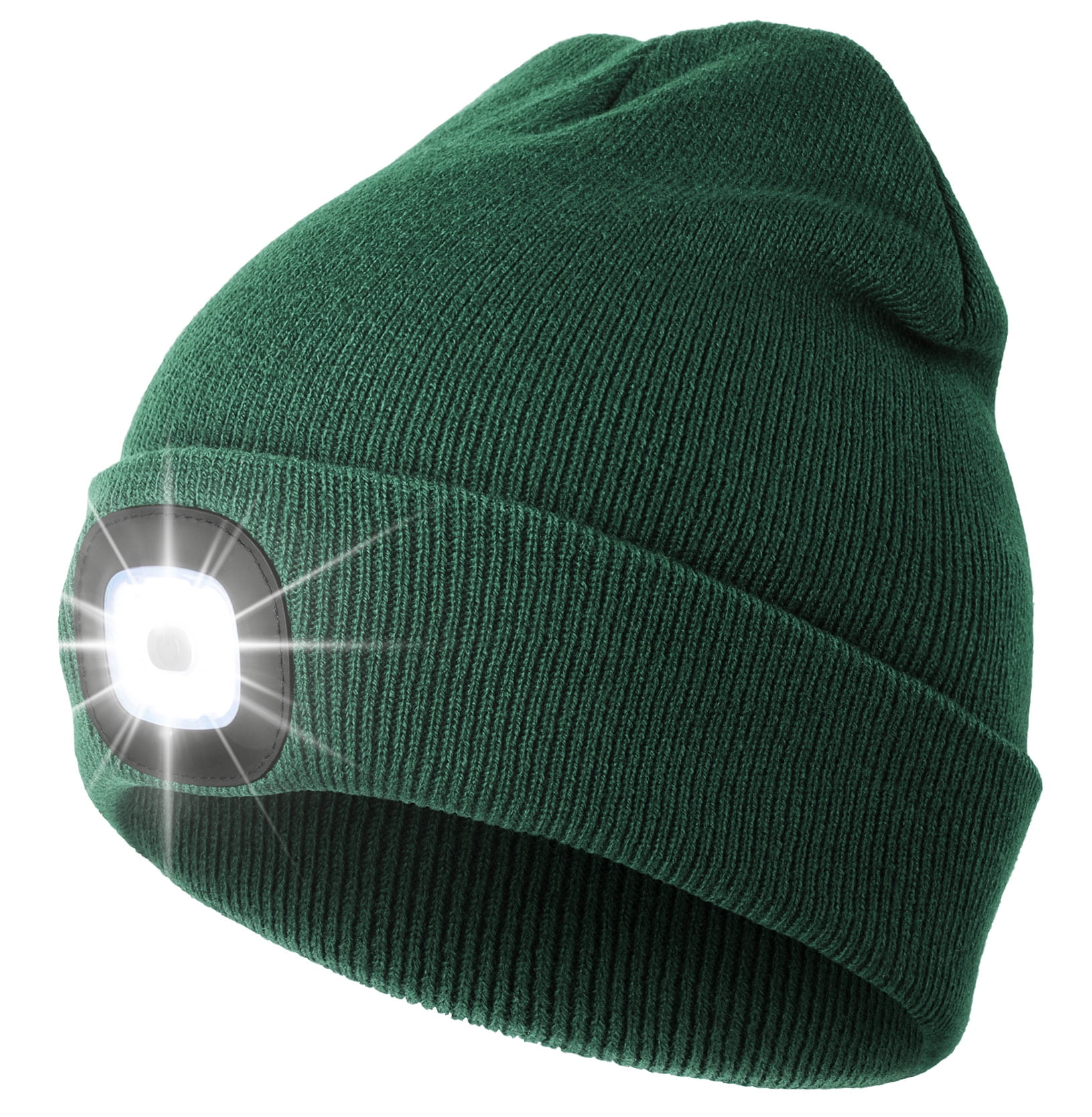 CENSGO LED Beanie for Hiking, USB Rechargeable Lighted Cap, Unisex ...