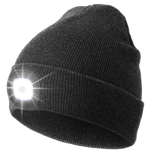 CENSGO LED Beanie, Unisex USB Rechargeable Lighted Cap, Stretchable ...