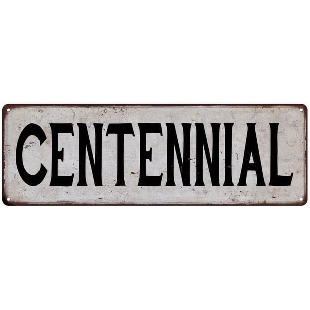 CENTENNIAL Vintage Look Rustic Metal 8x24 Sign City State 108240041275 ...