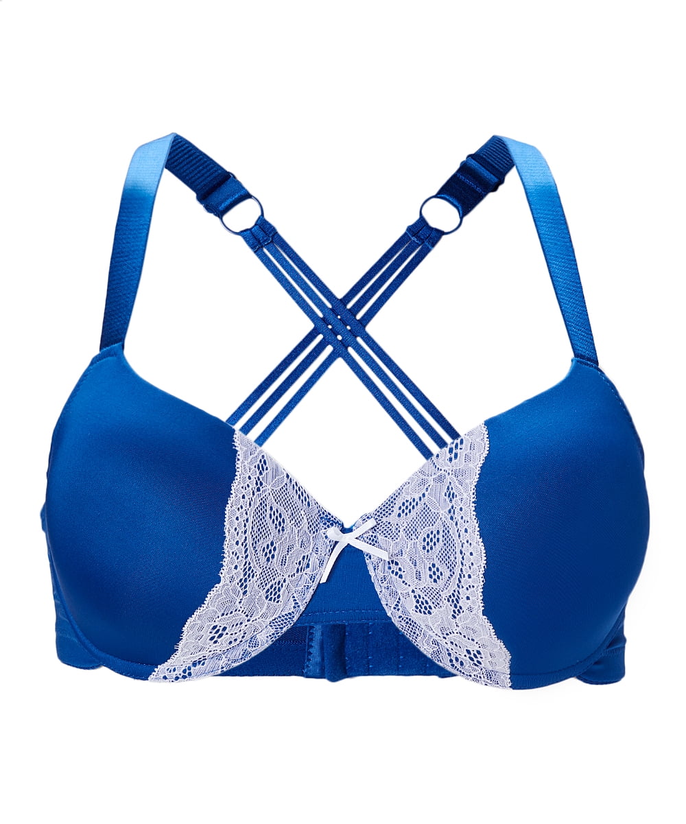 CENTER FRONT LACE BRA W/ A CRISS CROSS STRAPPY BACK - Walmart.com