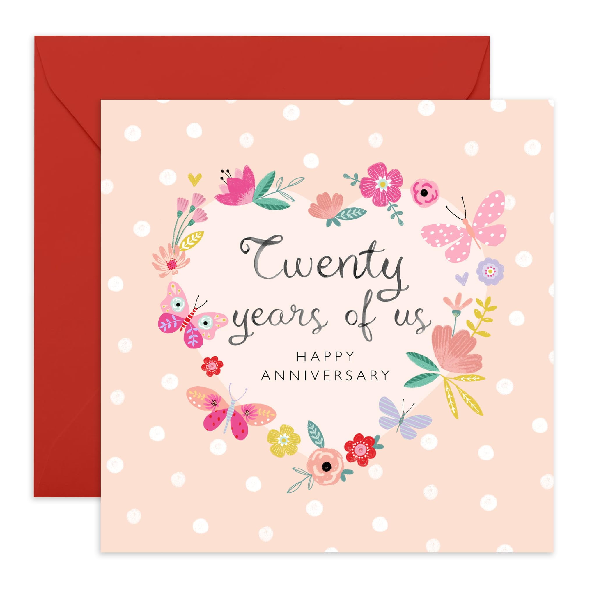 CENTRAL 23 20th Anniversary Card Heart of Flowers & Butterflies ...