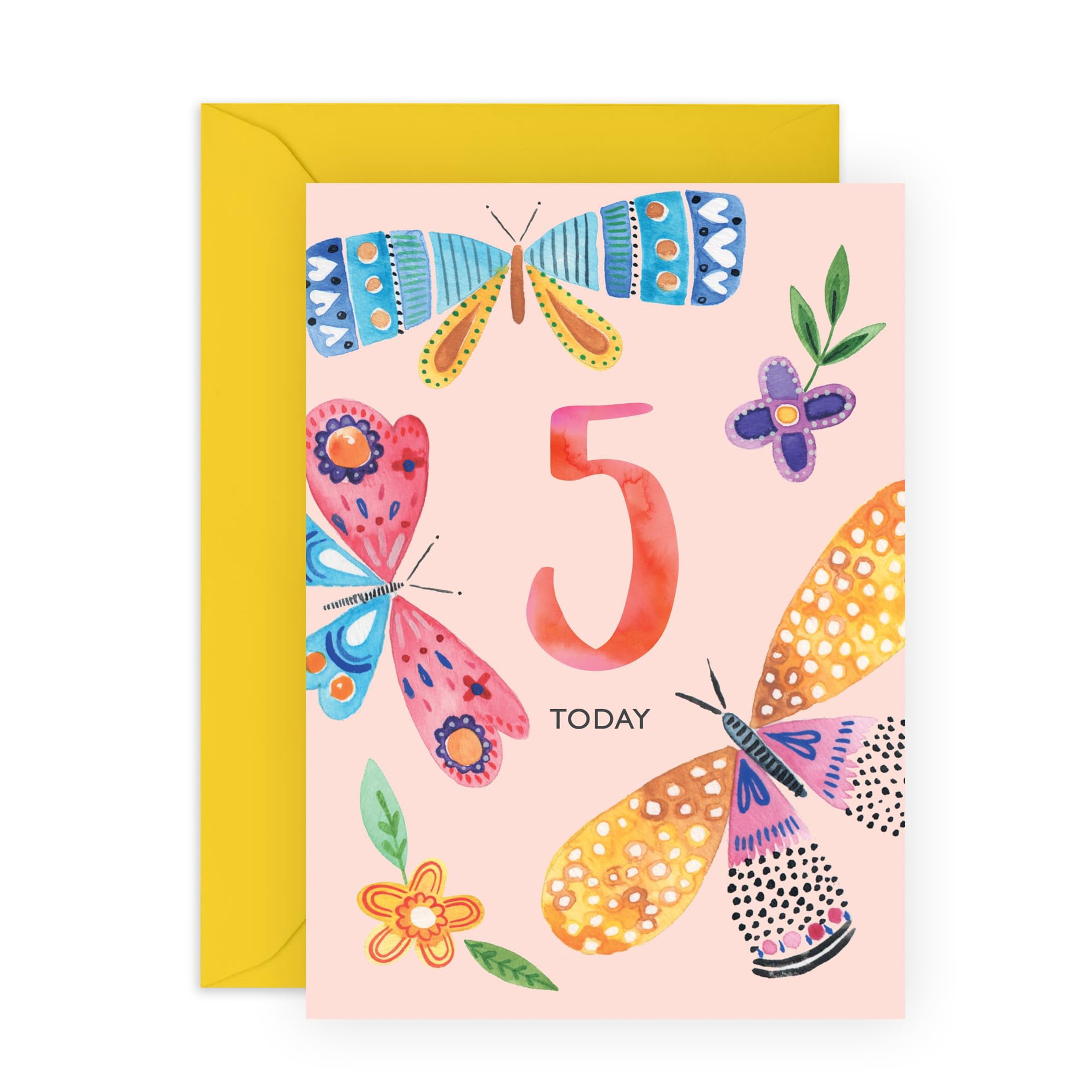 CENTRAL 23 5th Birthday Card For SMRGirls - Pink Butterflies Age 5 ...