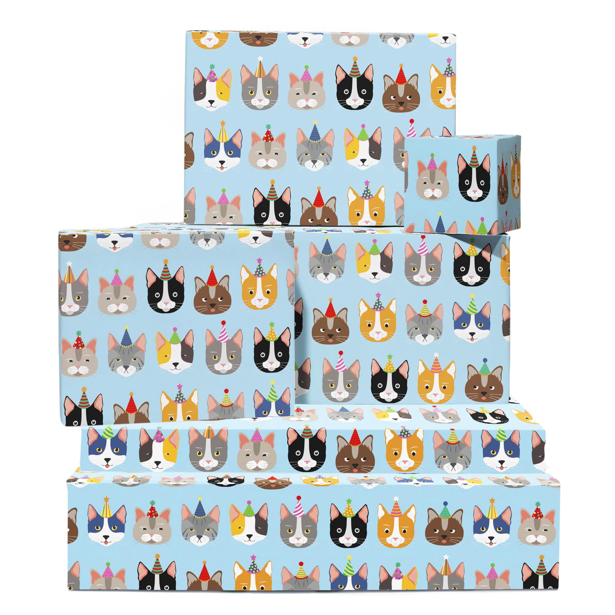 CENTRAL 23 Cat PresNok Wrapping Paper - Cats, Hats, Playful, Simple - 6 ...