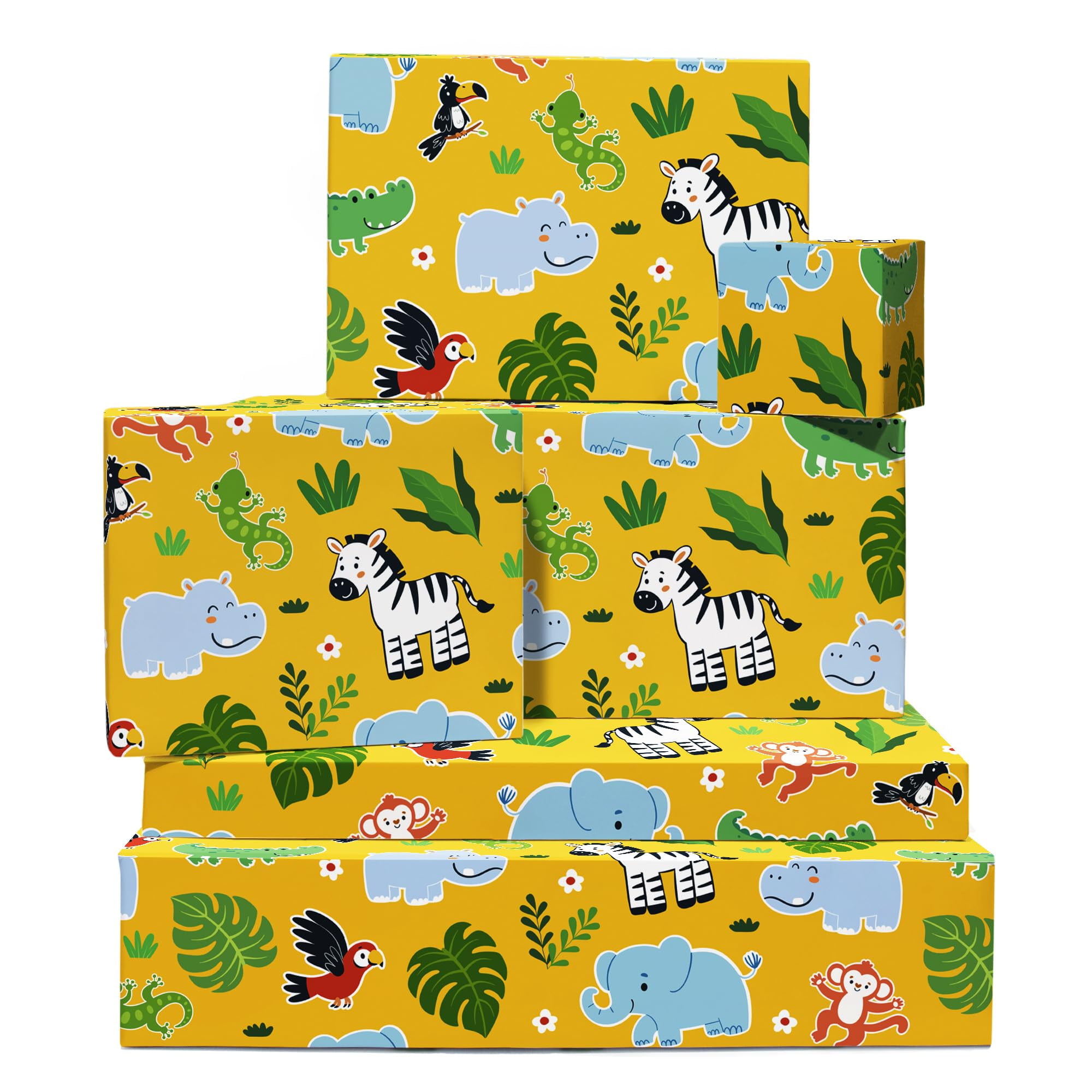 CENTRAL 23 JungleUMRT Wrapping Paper - 6 Sheets Of Yellow Gift Wrap ...