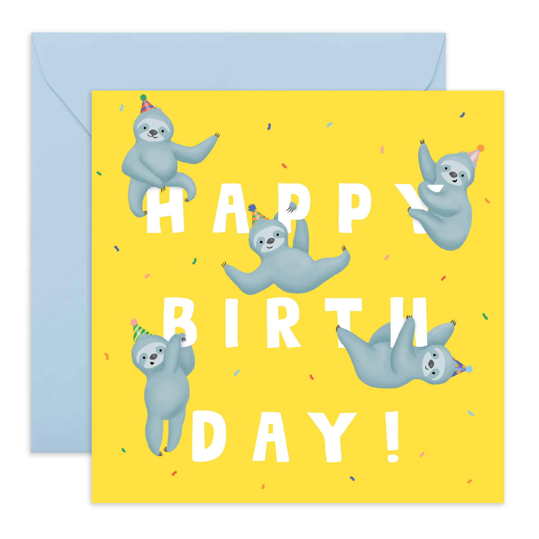 CENTRAL 23 Sloth Birthday Card for Kids - Happy Birthday Letters Sloth ...