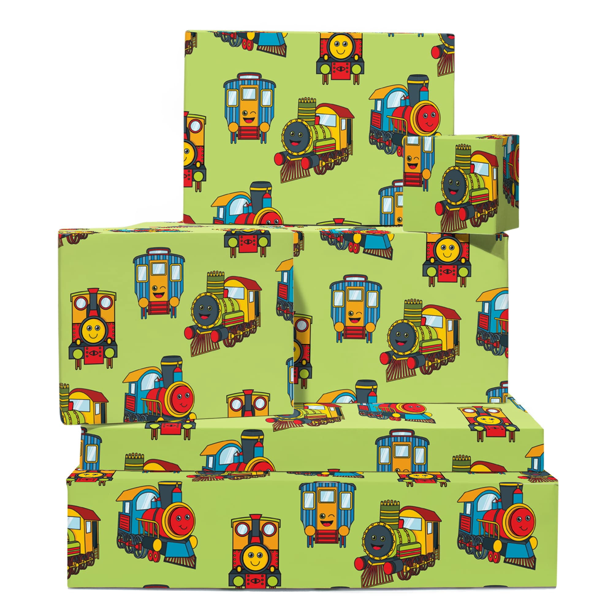 CENTRAL 23 Wrapping FEV6 Paper Birthday Boy - Happy Trains - 6 Sheets ...