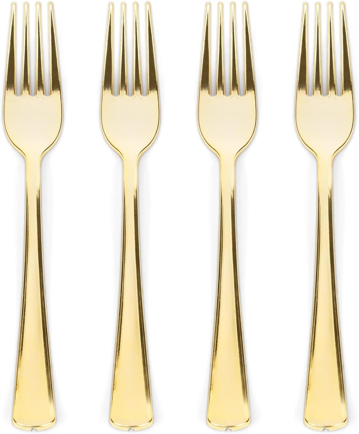 CENTRE Set of 300 Gold Plastic Forks Disposable - 7-in Heavy-Duty Fork Flatware - Bulk Pack ...