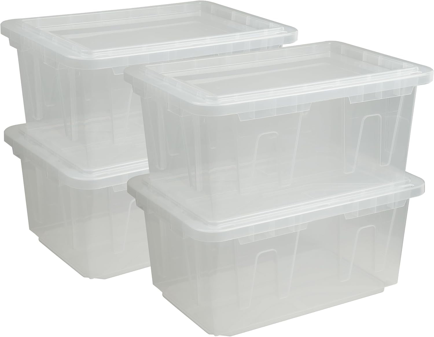 CENTREX CX 4-Pack 60 Qt Heavy Duty Clear Storage Container with Snap ...