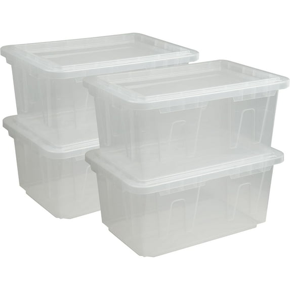 CENTREX CX 4-Pack 60 Qt Heavy Duty Clear Storage Container with Snap ...