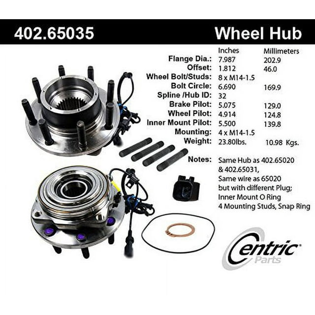 CENTRIC PARTS - HUB ASSEMBLY Fits select: 2010-2016 FORD F250, 2010 ...