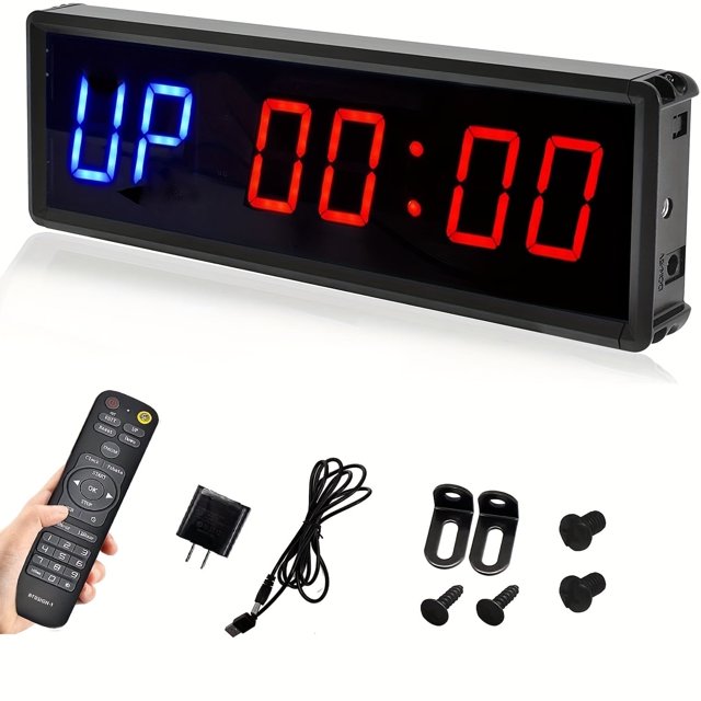 CENYEDA LED Gym Timer Digital Pomodoro Countdown Clock Black Timers ...