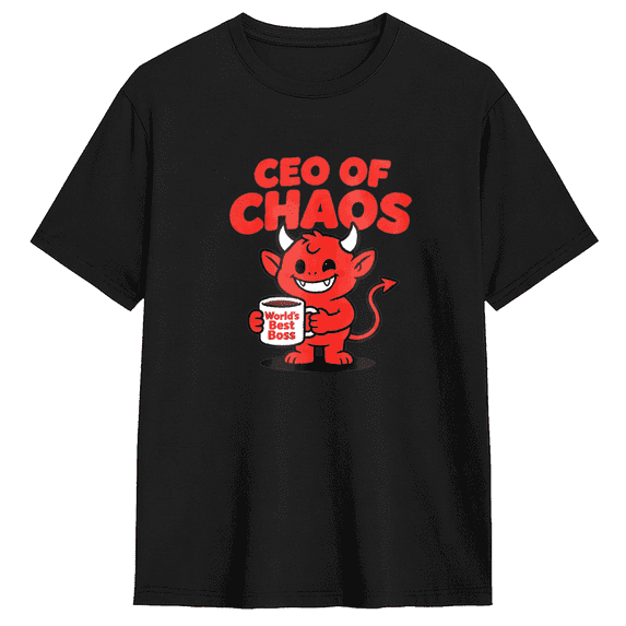CEO Of Chaos Devil Cool Graphic Tee For Men, Funny Work Cotton Short ...
