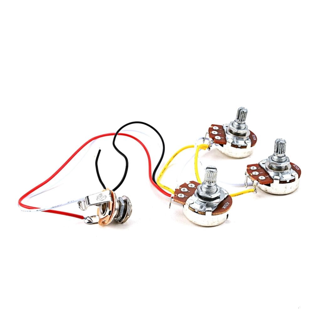 CEORPER 2V 1T Wiring Kit, 3 Way A250K Wiring Harness Prewired Guitar ...