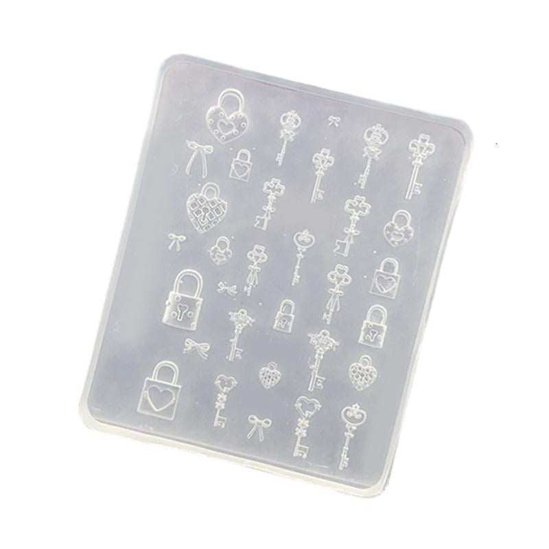 CEORPER 3D Nail Art Moulds Lock Key Theme Nail Art Template Moulds ...