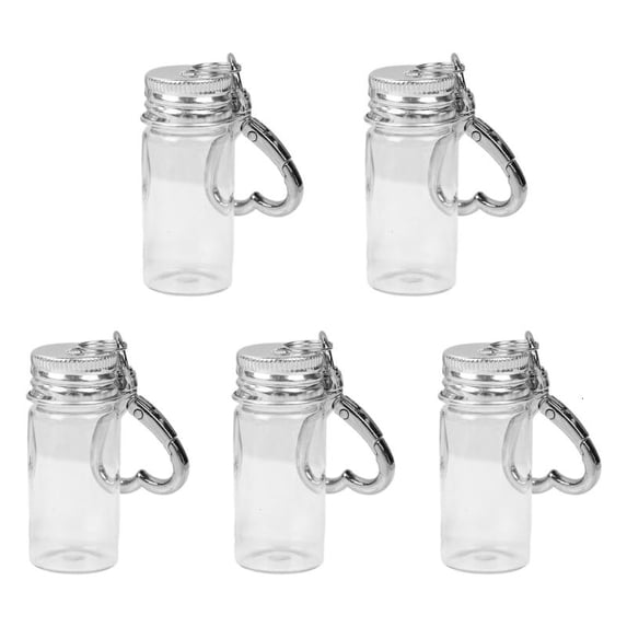 CEORPER 5 Piece Beautiful Clear Glass Bottle Keychain Ornament Holds ...